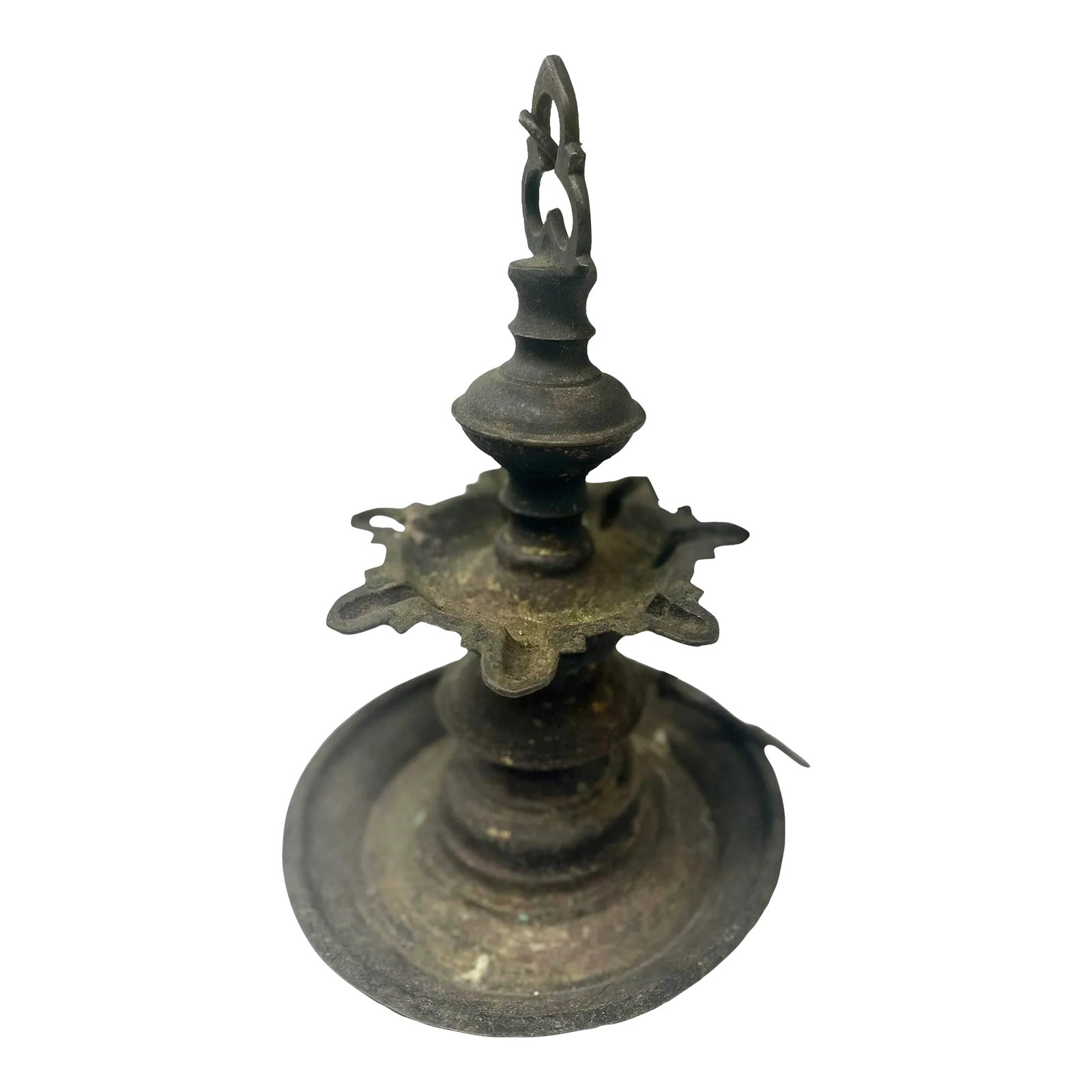 19th Century South Indian Brass Lamp India Kerala Temple Oil Heavy ...