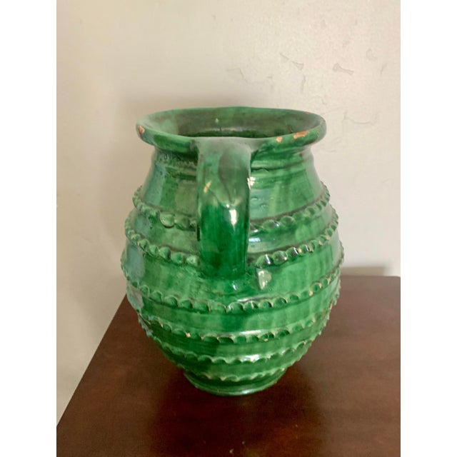 1930s Vintage European Green Pottery Vase | Chairish