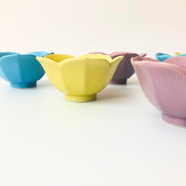Colorful Lotus Bowls - Set of 6 | Chairish
