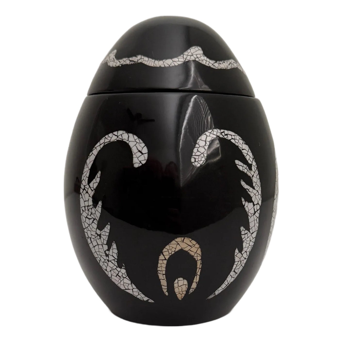 Late 20th Century Art Deco Jean Dunand Style Eggshell Lacquer Egg ...
