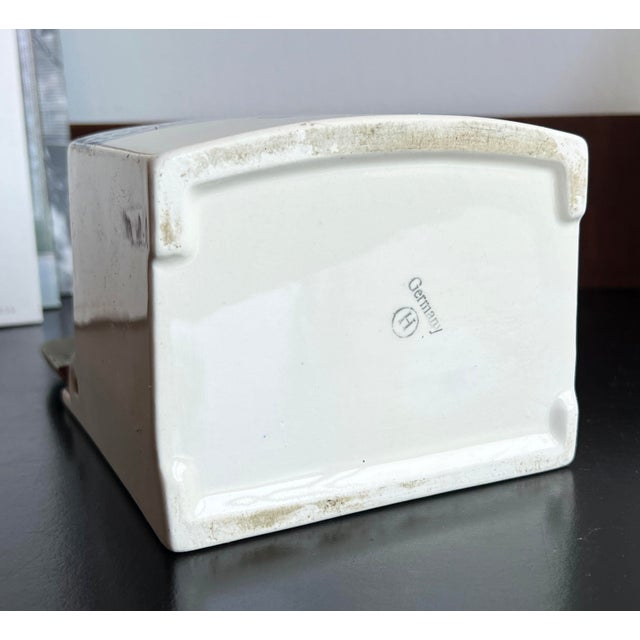 Vintage German European Rustic Blue & White Ceramic Wall Salt Cellar ...