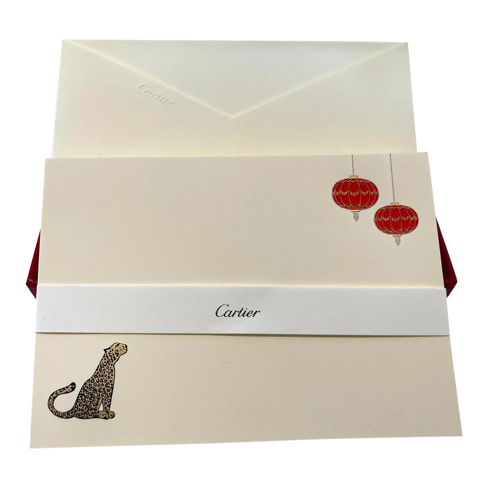 Cartier Paris Panther Design Card and Envelope Luxury Set Desk ...