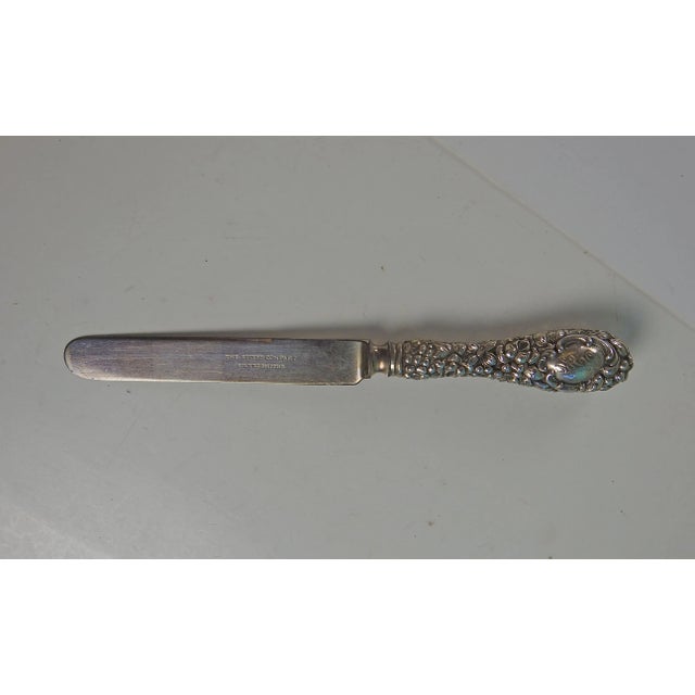 Steiff Sterling Silver Rose Pattern Knife | Chairish
