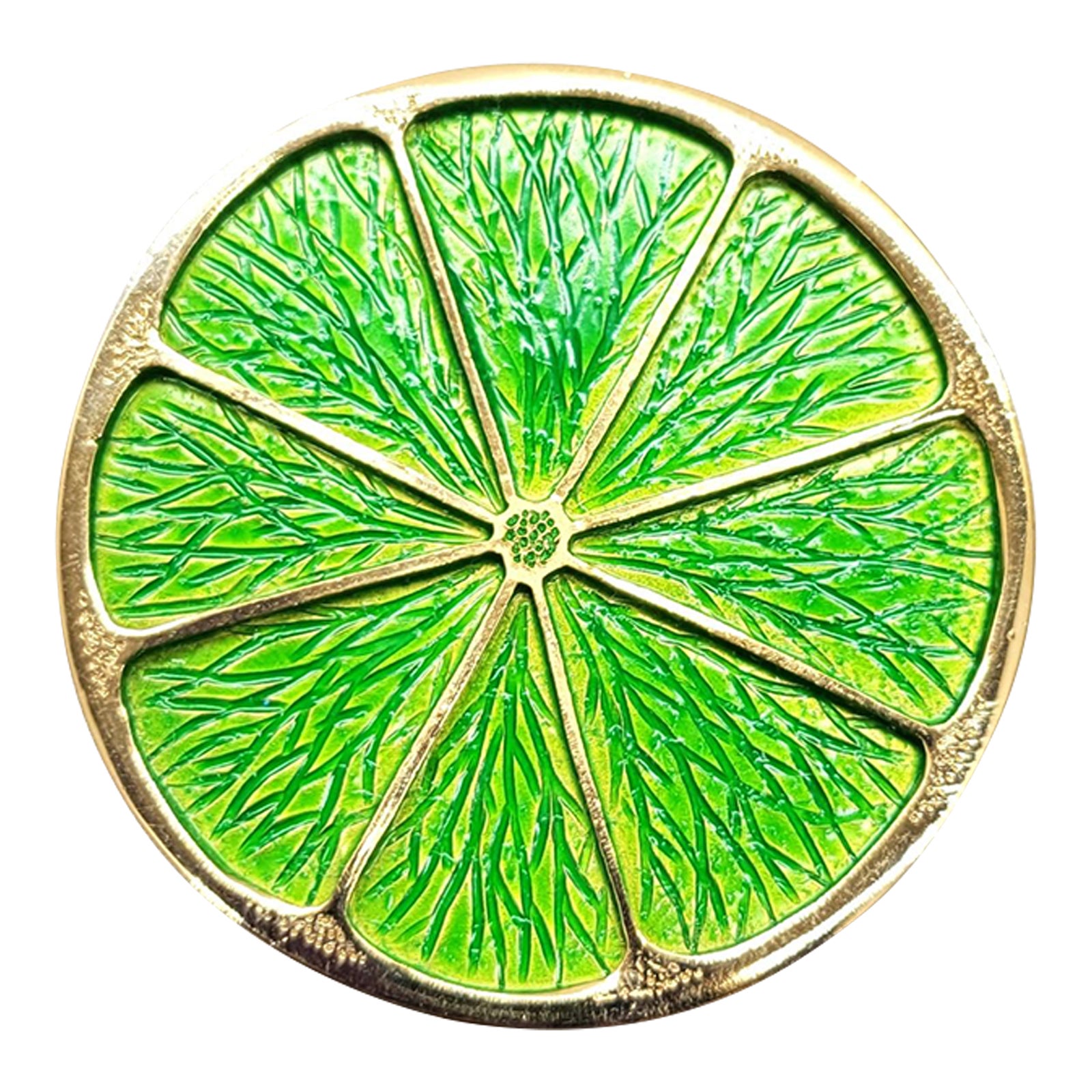 Vintage 1967 Signed Napier Book Piece Goldtone Green Enamel Lime Brooch ...