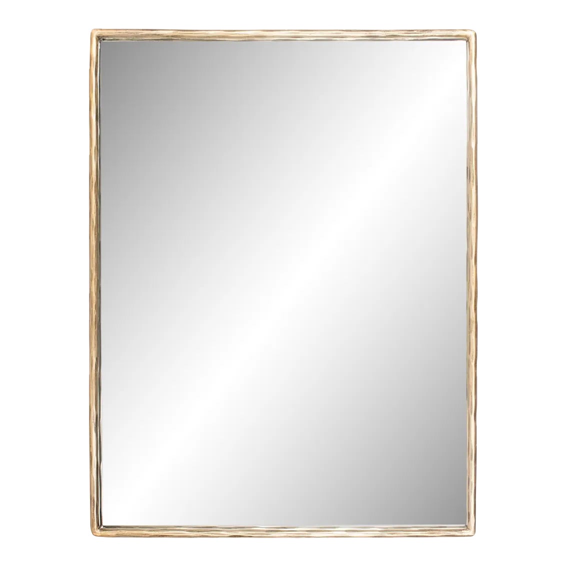 Trish Small Rectangle Metal Mirror - Brass | Chairish