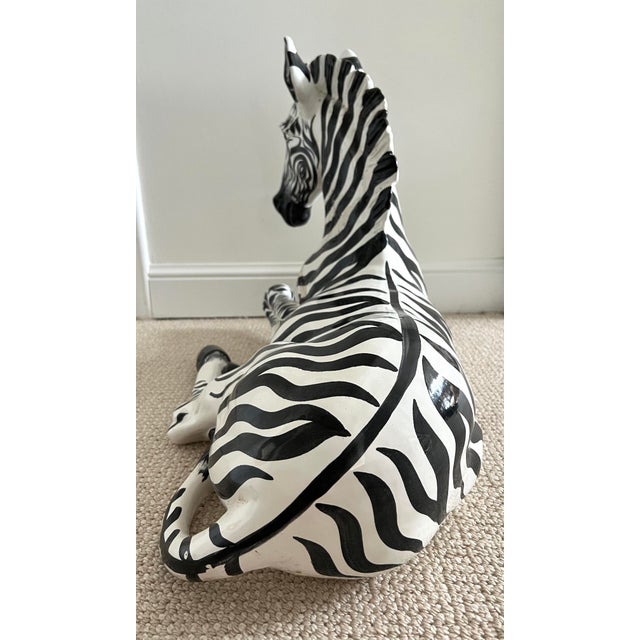 Large Italian Ceramic Zebra | Chairish