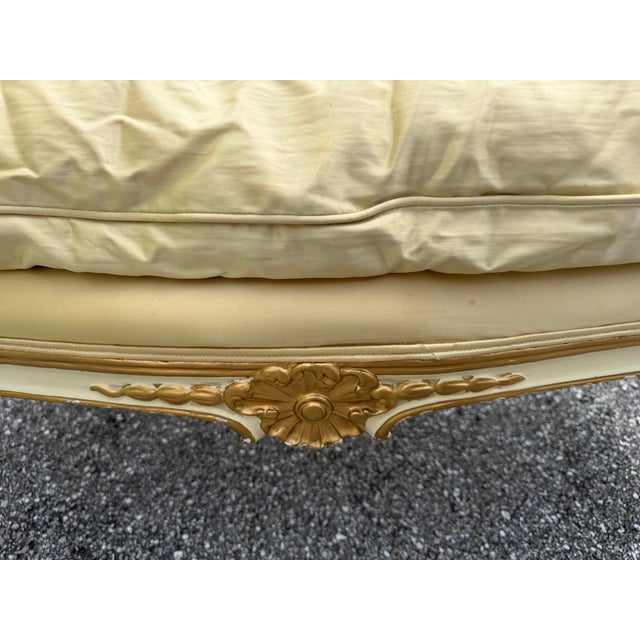 1990s Carved Louis XVI Style Diminutive Settee | Chairish