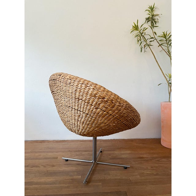 1960s Space Age Wicker Pod Chair | Chairish