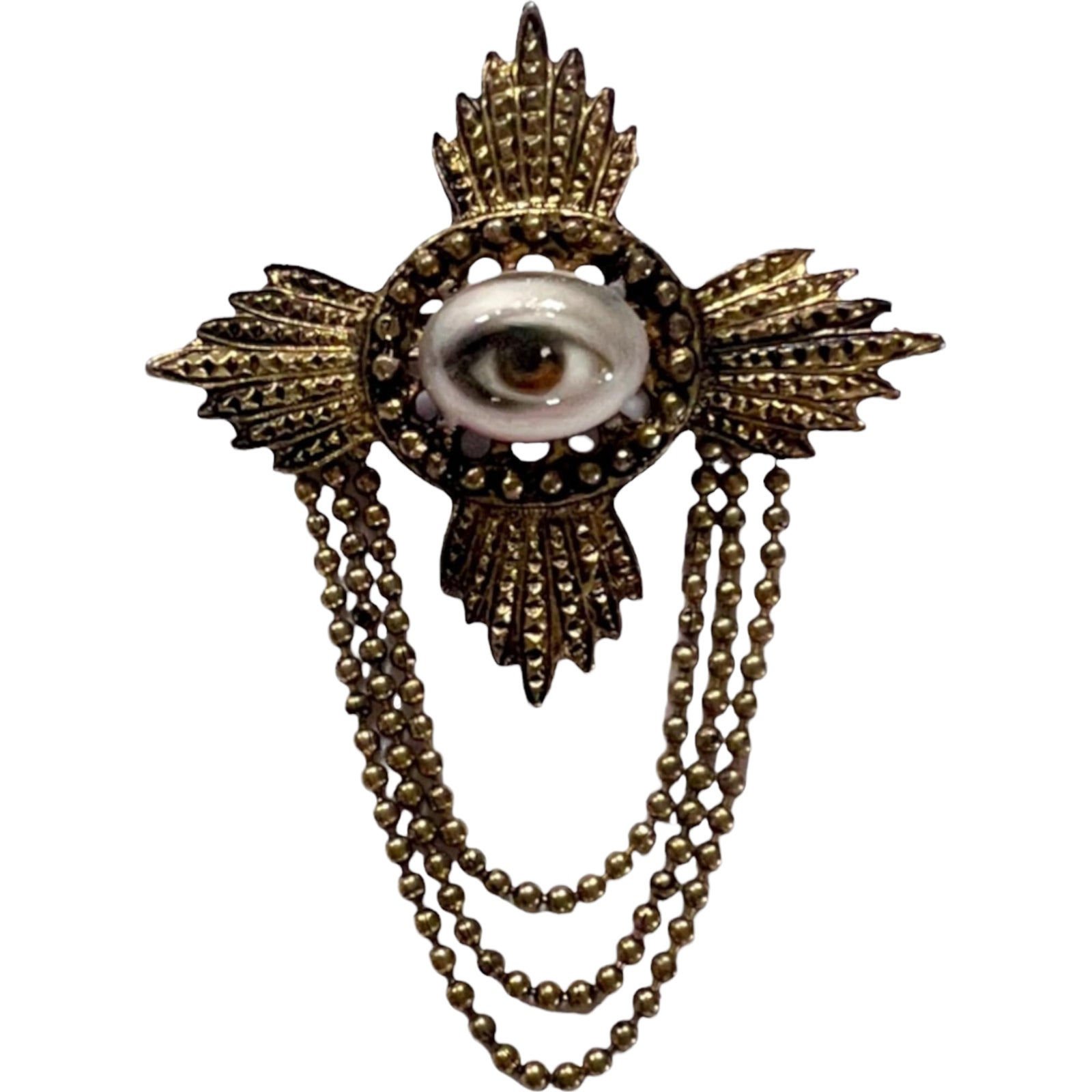 "Isabeau" - Lover's Eye Brooch With Starburst Cross and Swags by ...