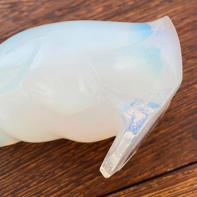 Art Deco Opaline Glass Duck by Ferjac France, 1930s | Chairish