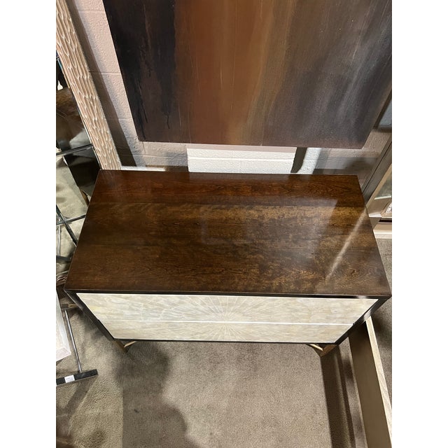 Bernhardt Dark Wood and Capiz Shell Nightstand | Chairish