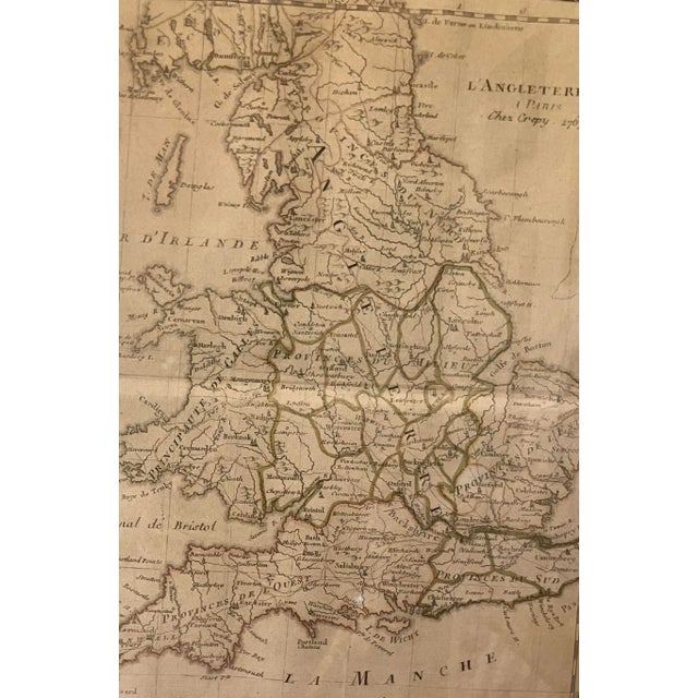 Mid 18th Century French Engraving Map of England, L’Angleterre, Framed ...