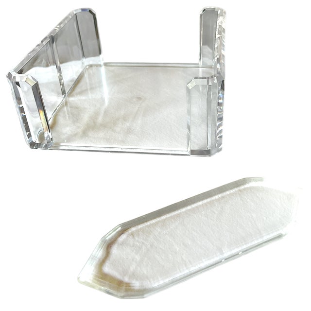 Vintage Lucite Cocktail Napkin Holder Bar Caddy After Karl Springer and ...