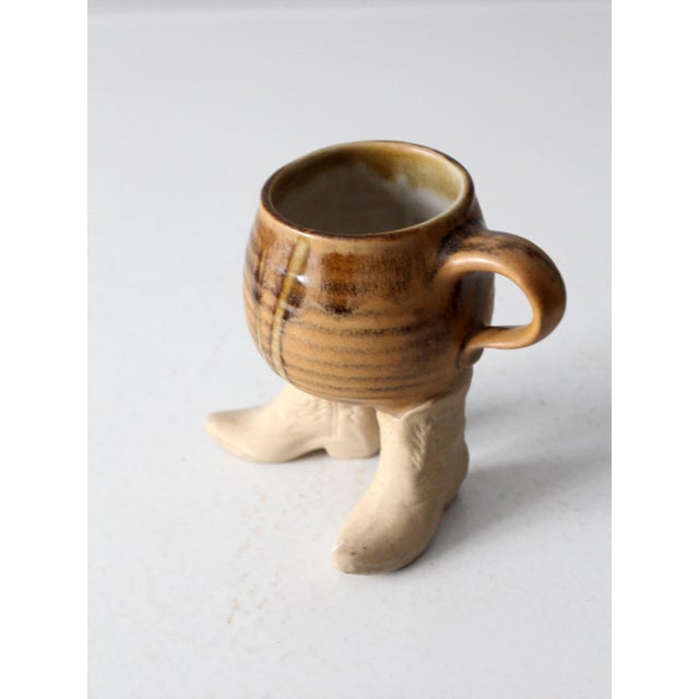 Vintage Studio Pottery Cowboy Western Mug | Chairish