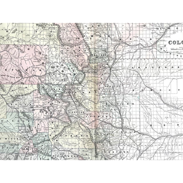 Original Antique Map of Colorado Circa 1889 Bradley's Atlas Hand ...