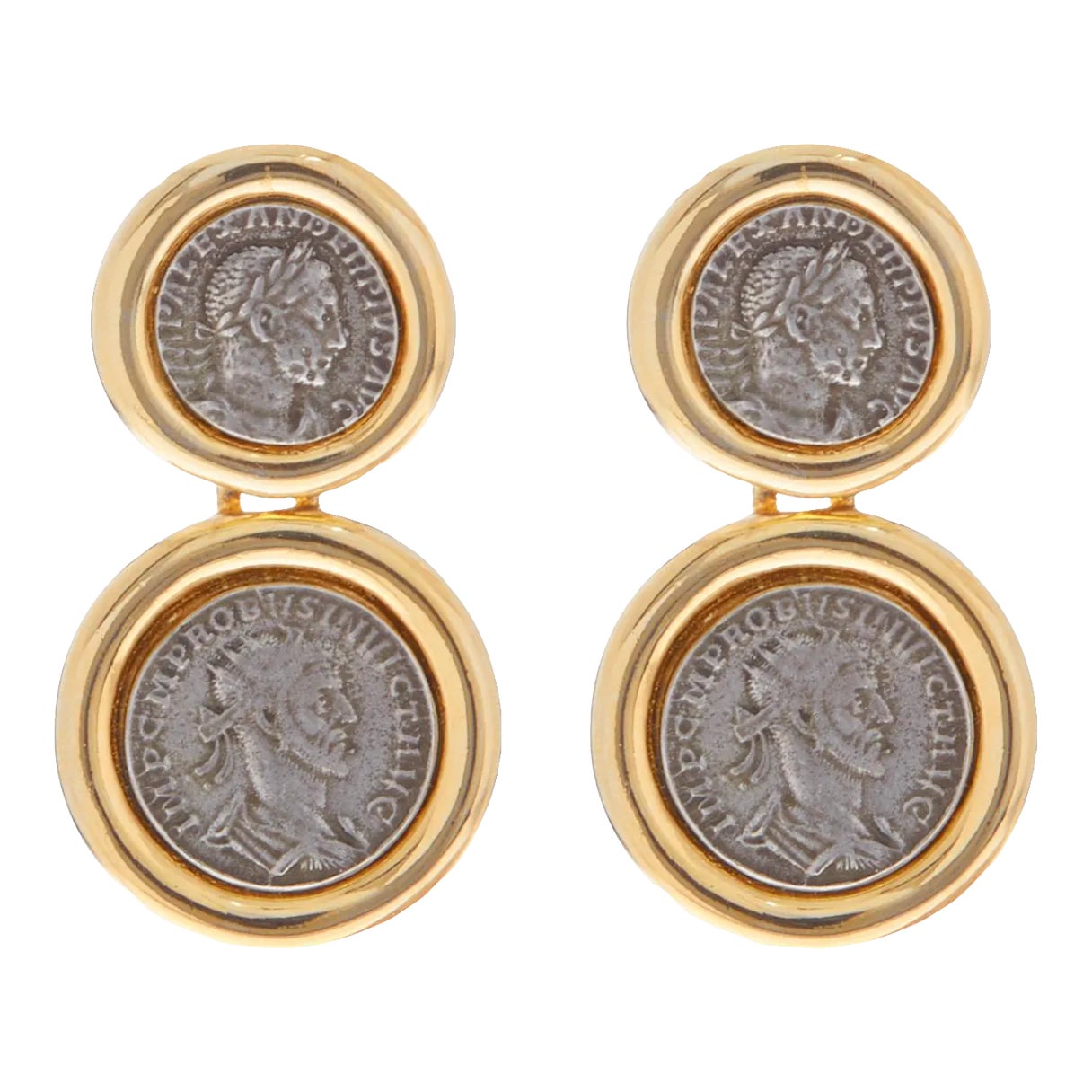 Sofia 24K Gold Electroplate Earrings - 2 Pieces | Chairish