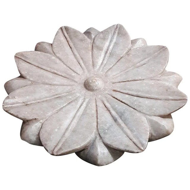 Marble Flower Plate / Vide Poche from India, Mid-20th Century | Chairish