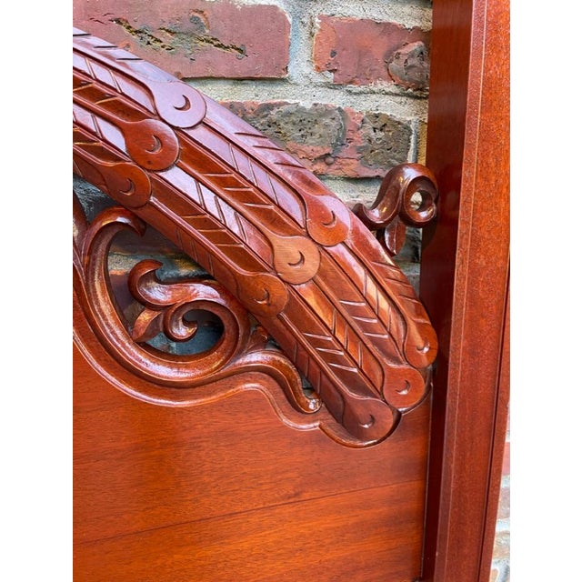 1980s Hand Carved Mahogany Full Size Headboard with Peacocks & Heart ...