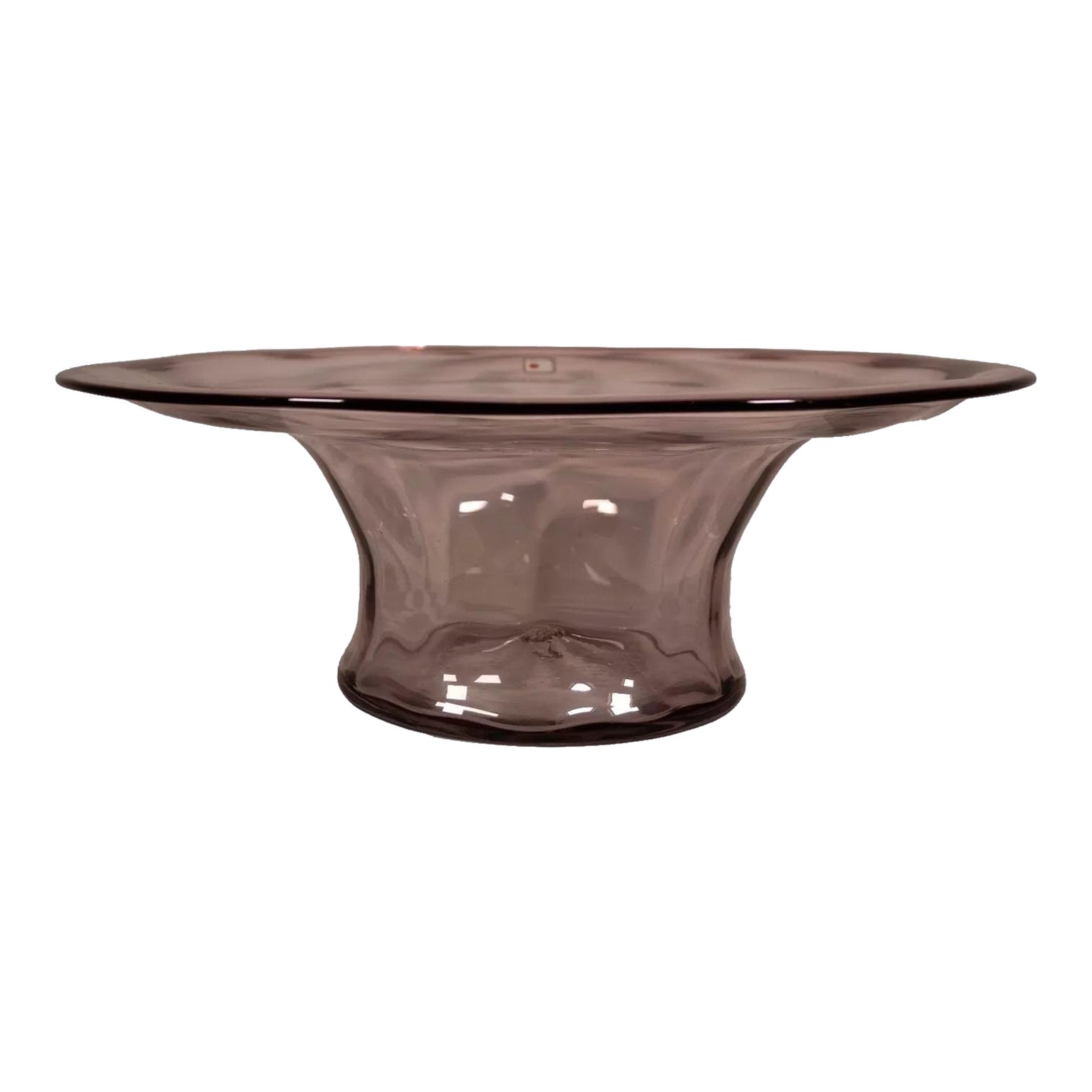 Blenko Violet 17" diameter Bowl Mid Century Modern with Blenko Sticker ...