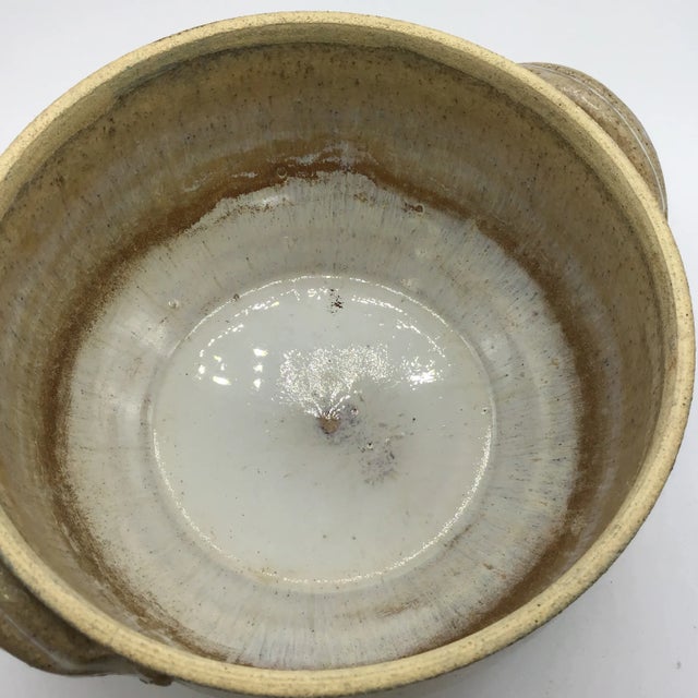 Stoneware Lidded Crock Vintage Rustic Ceramic Pottery Lidded Fired Dish ...