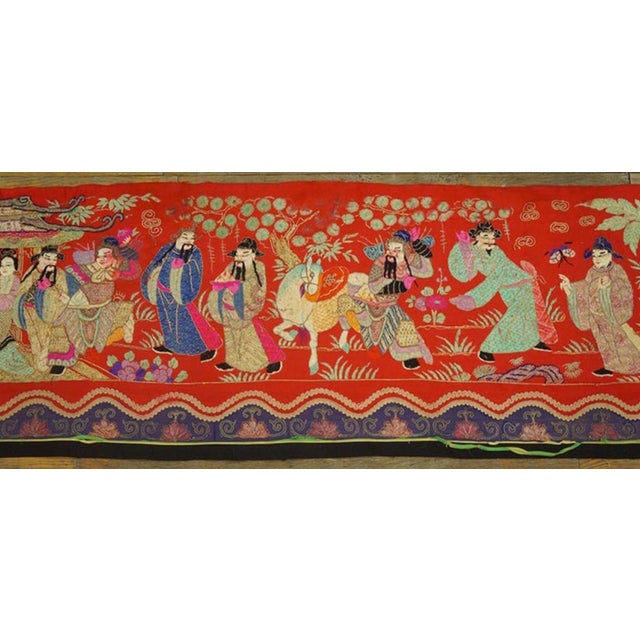 Late 19th Century Silk & Gold Thread Chinese Embroidery | Chairish