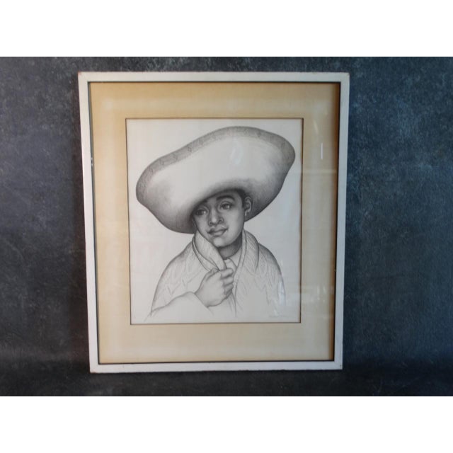 1930s "Young Boy in a Sombrero" Figurative Lithograph by Maxine Albro ...