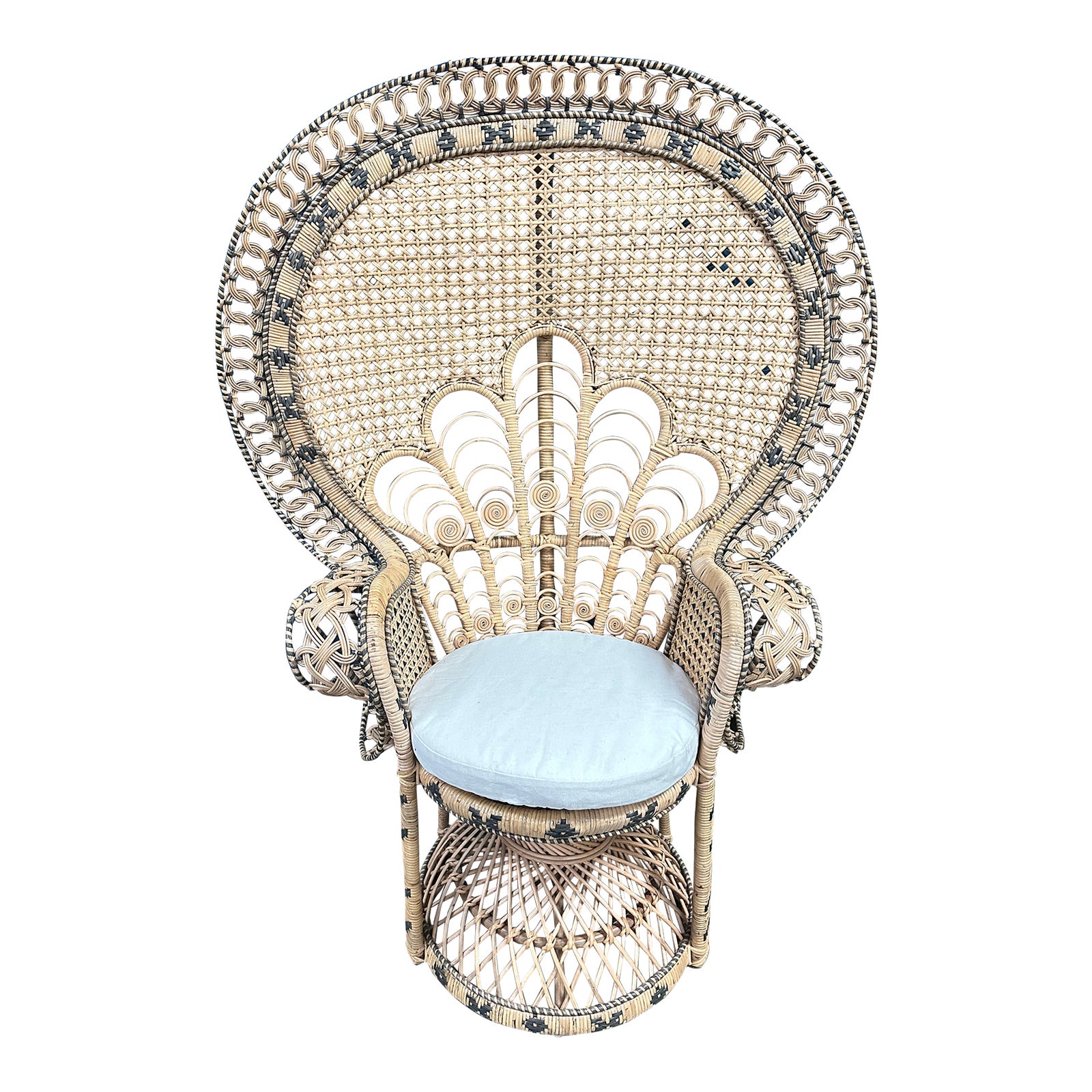 Natural Tribal Peacock Rattan Chair | Chairish