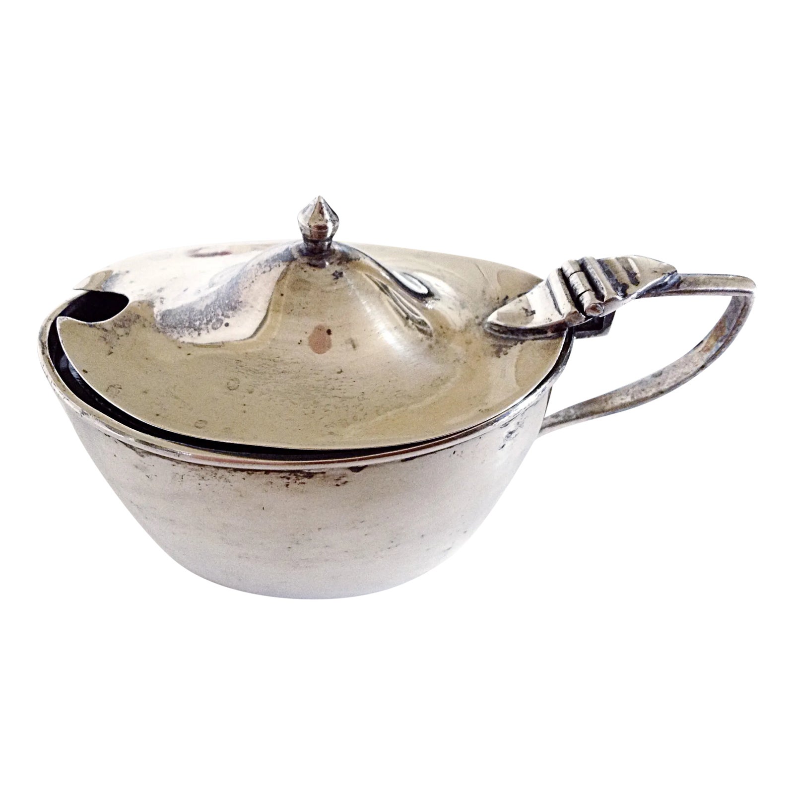 English Sterling Mustard Pot | Chairish
