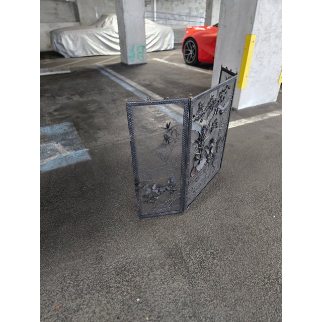 1920"s Wrought Iron Japanese Wrought IronFirescreen | Chairish