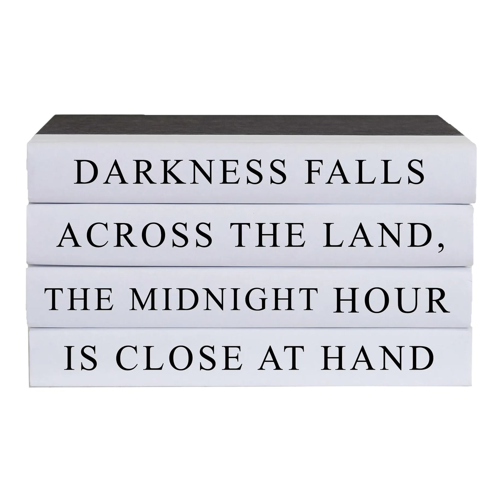 Decorative Books - Quote Book Stack - "Darkness Falls" | Chairish