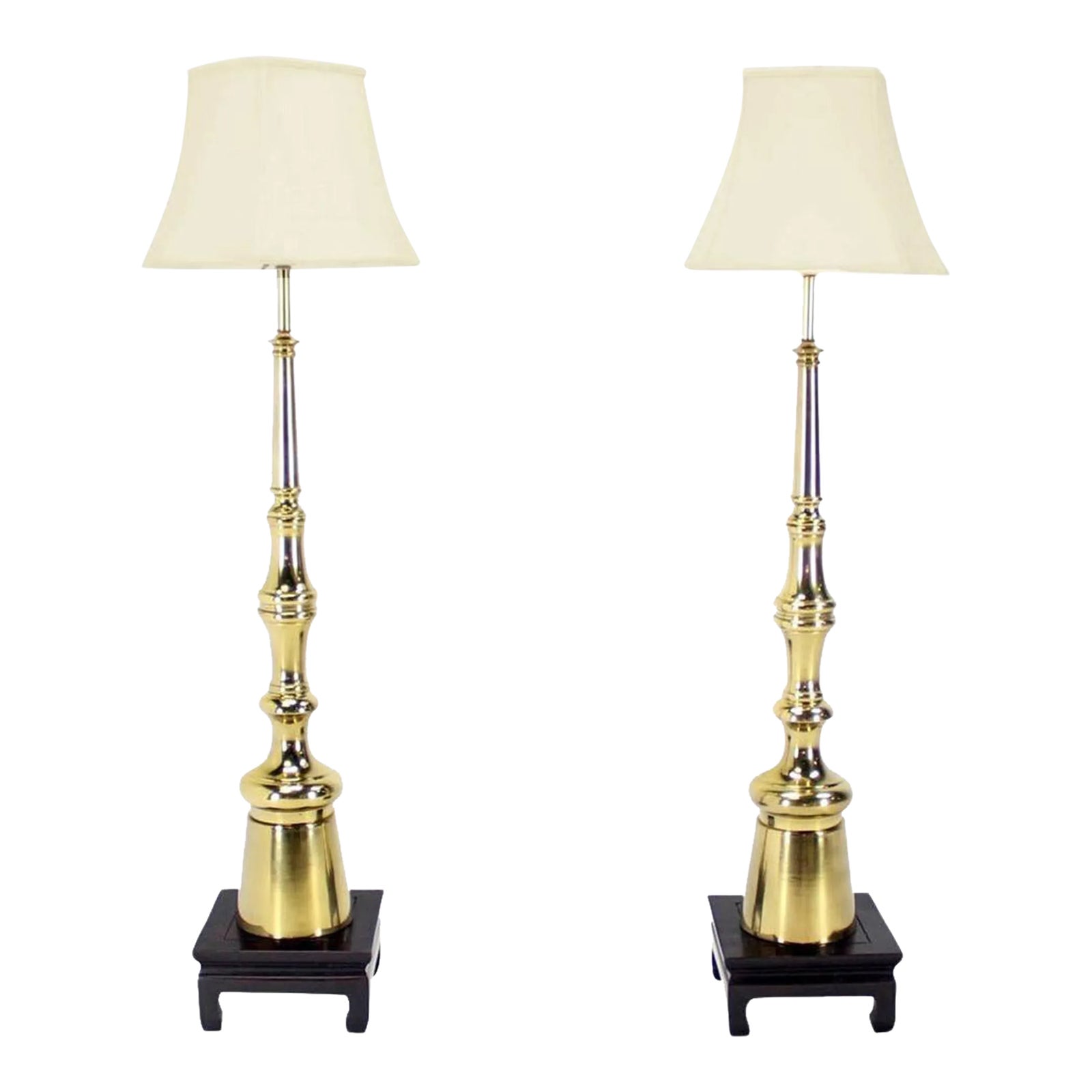 Large 5'Tall Mid-Century Modern Metal Finial-Shape Floor Lamps Stands ...