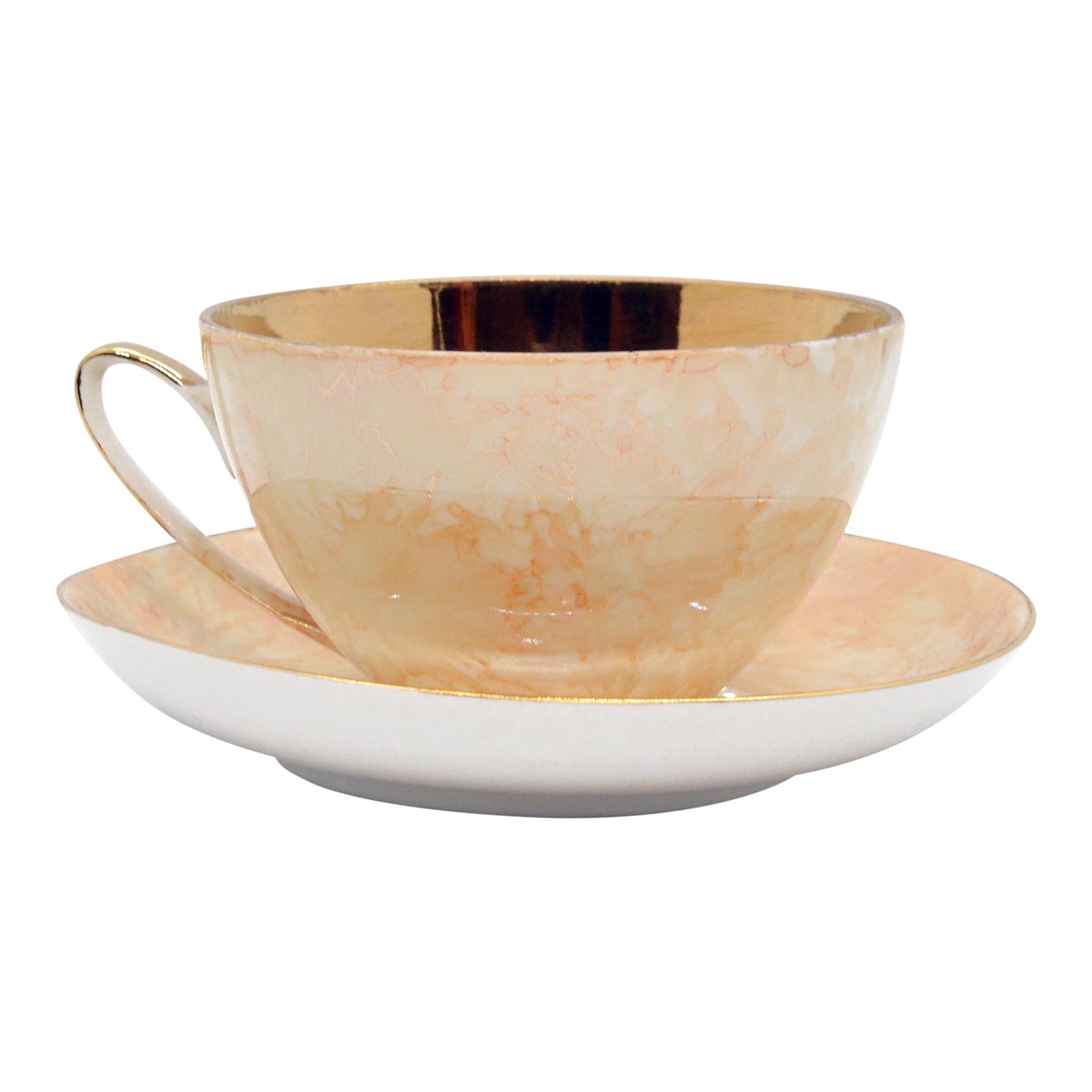 1970s Mid-Century Modern Marble Cup With Saucer Chodzież, Poland | Chairish