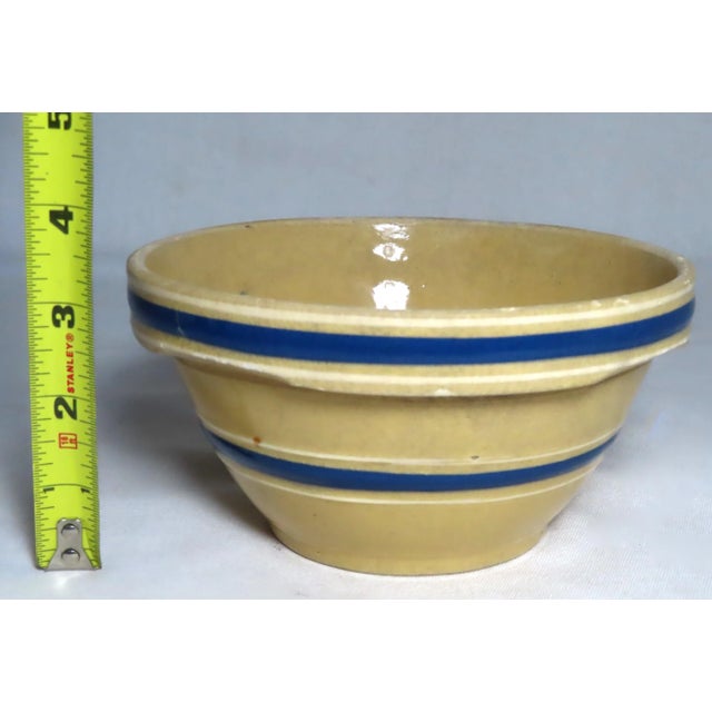 Antique Mocha Yellow Ware Pottery Kitching Mixing Bowl | Chairish