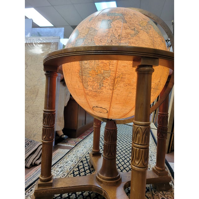 1950s Mid-Century Lighted World Globe on Stand | Chairish