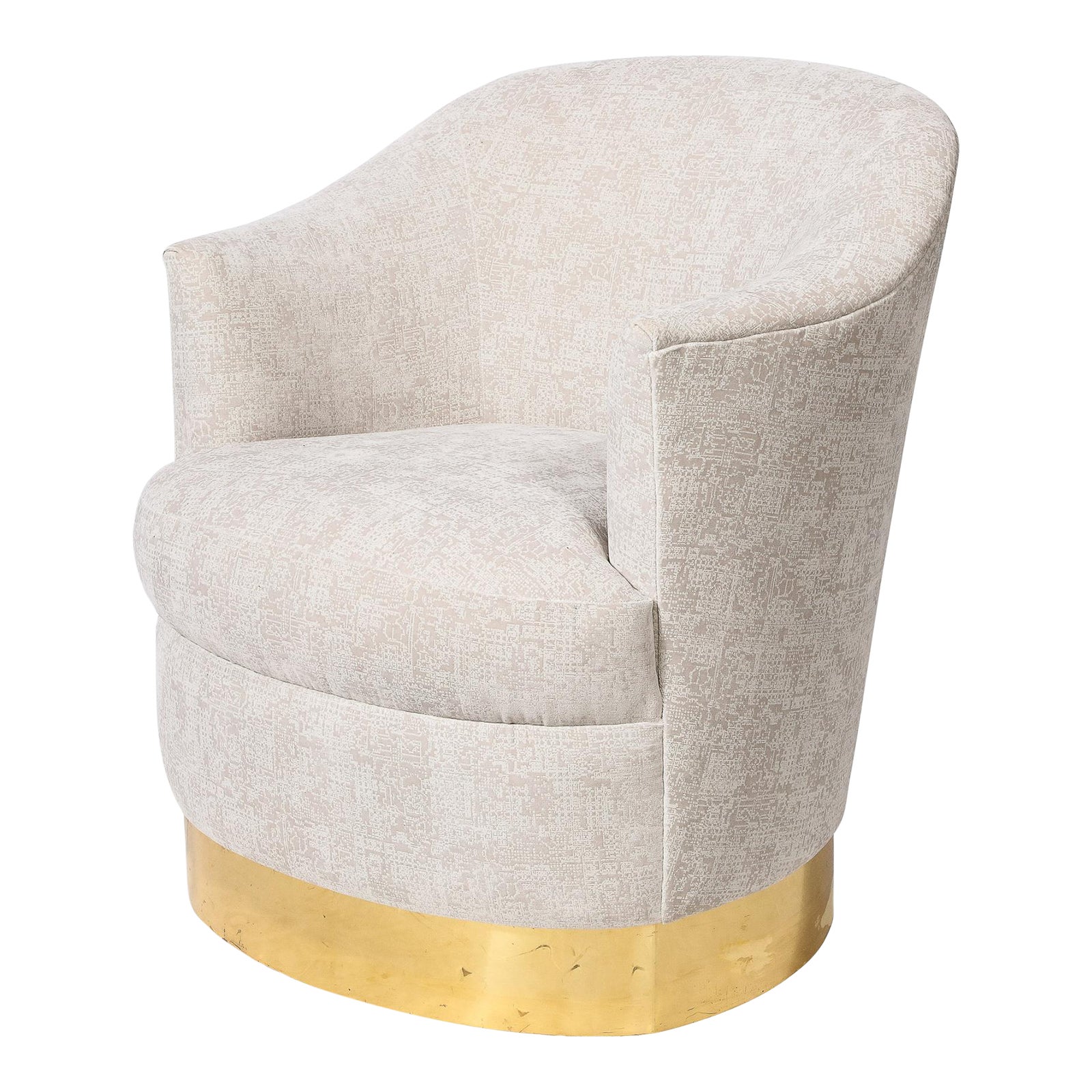 Documented Karl Springer Mid Century Brass Wrapped Armchair in Holly ...