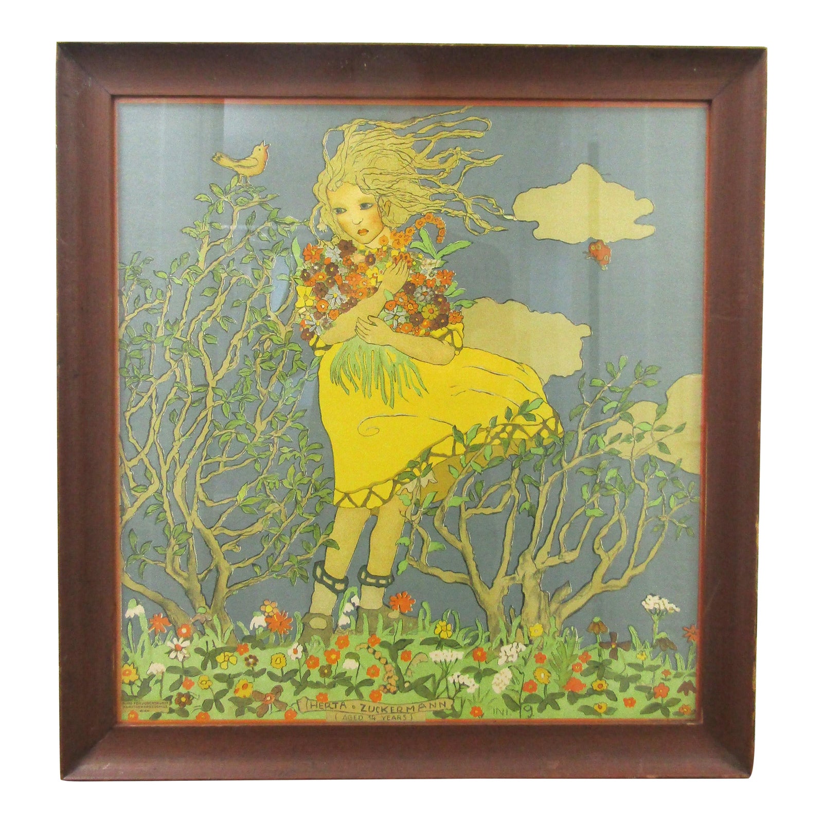 Early 1900s Antique Secessionist Lithograph Herta Zuckermann Vienna ...