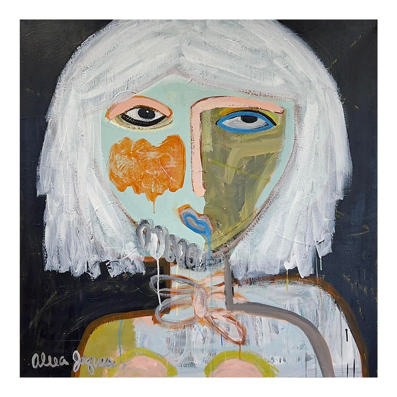 Aleea Jaques Original Abstract Portrait Painting | Chairish