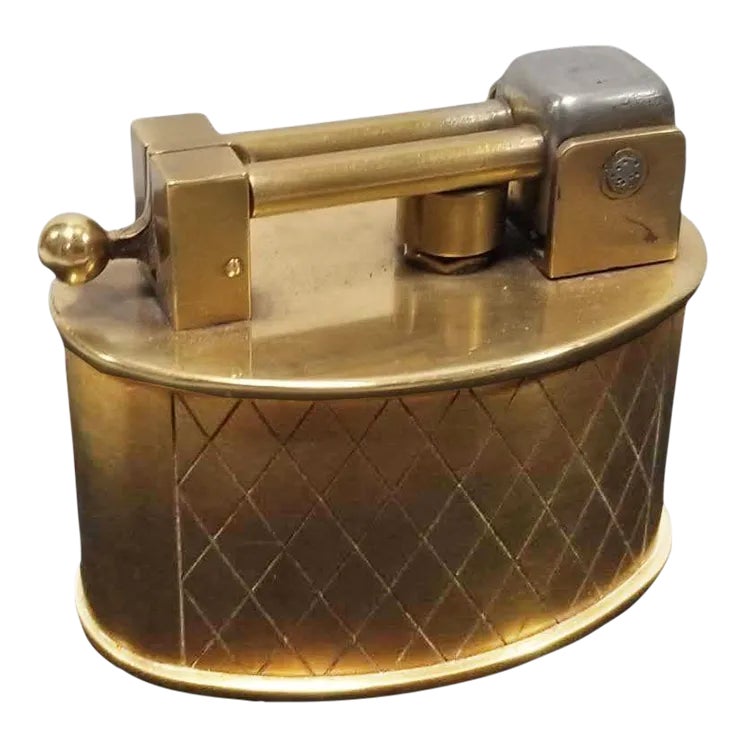 1950s Swiss Brass Lift Arm Tabletop Lighter by Brilux for Dunhill ...