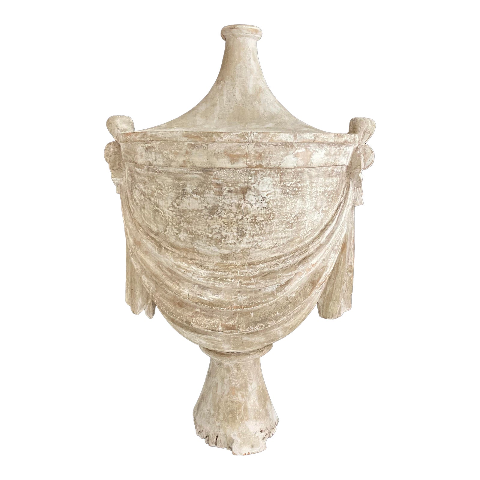 Wooden Urn Wall Sculpture | Chairish