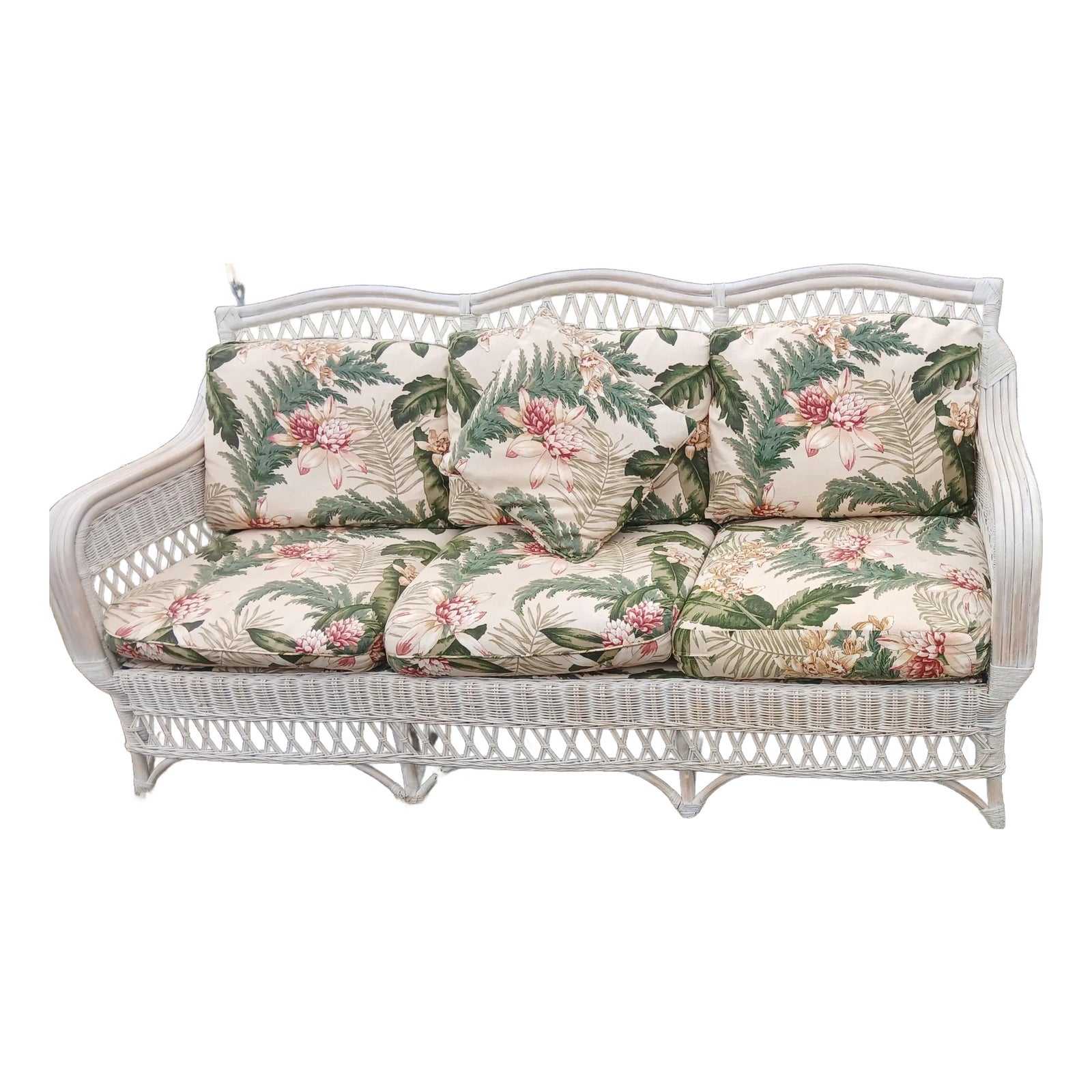 Henry Link for Lexington Cerused Pencil Reed Braided Rattan Wicker Sofa ...