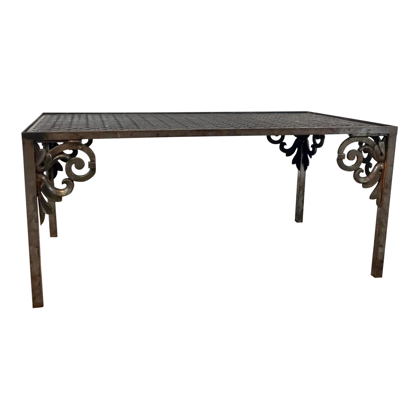 Transitional Cut Custom Iron Cocktail Table | Chairish