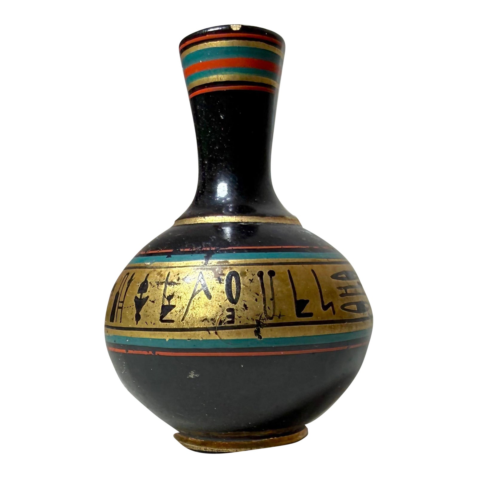 Antique Hand Painted Greek Glazed Miniature Dollhouse Pottery Clay Vase ...