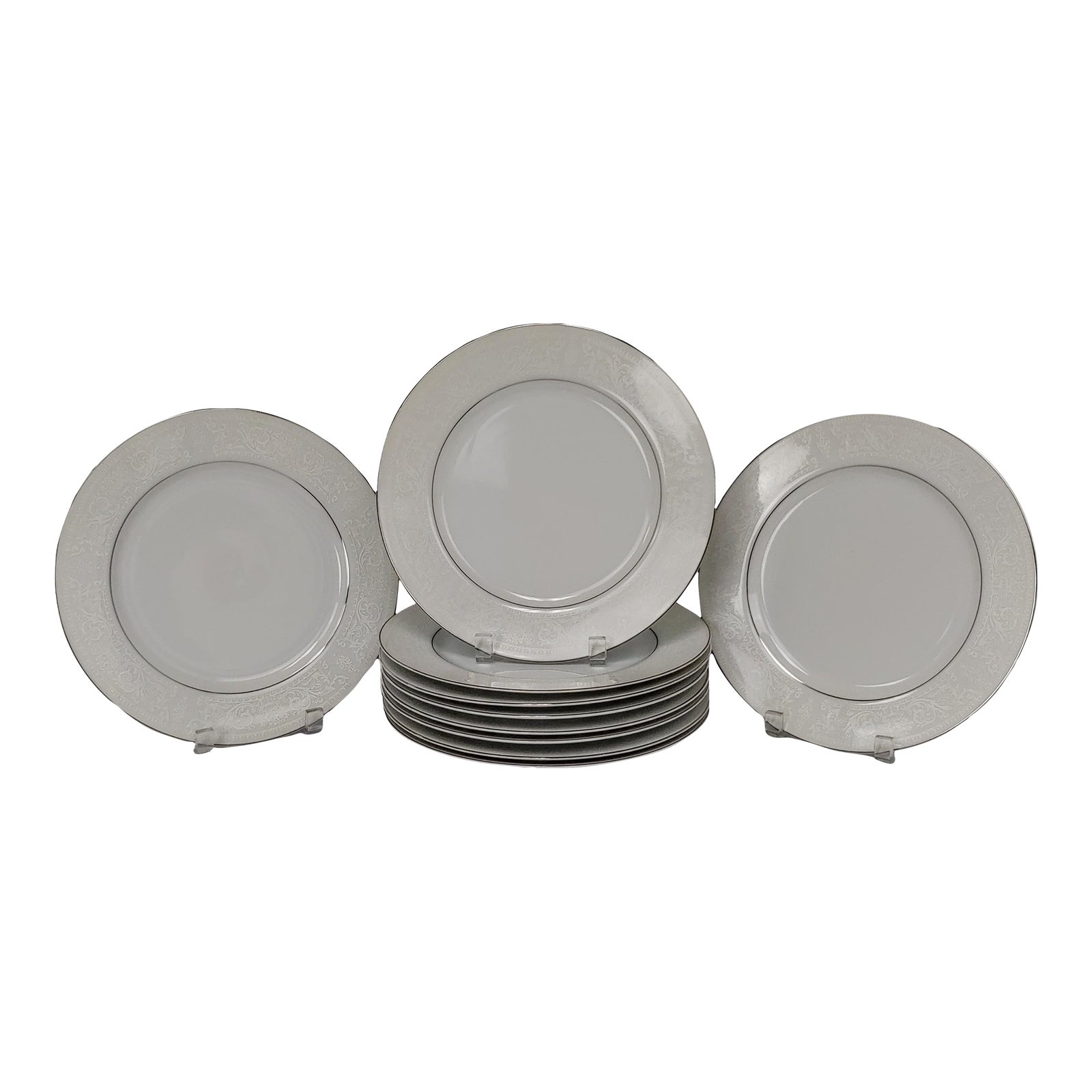 Vintage Salem China Translucent Lace Bouquet Fine China Dinner Plates ...