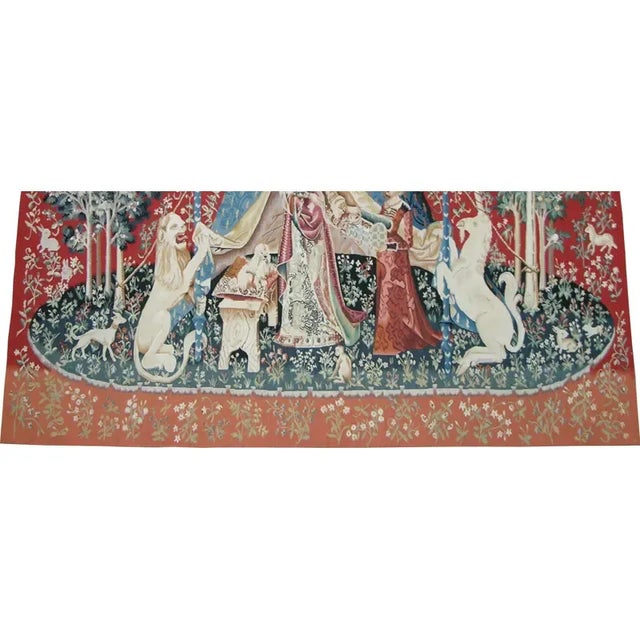 Vintage Tapestry Depicting Royalty and Majestic Animals | Chairish