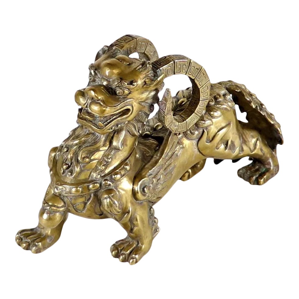 Early 20th Century Chinese Bronze Bixie Figure | Chairish
