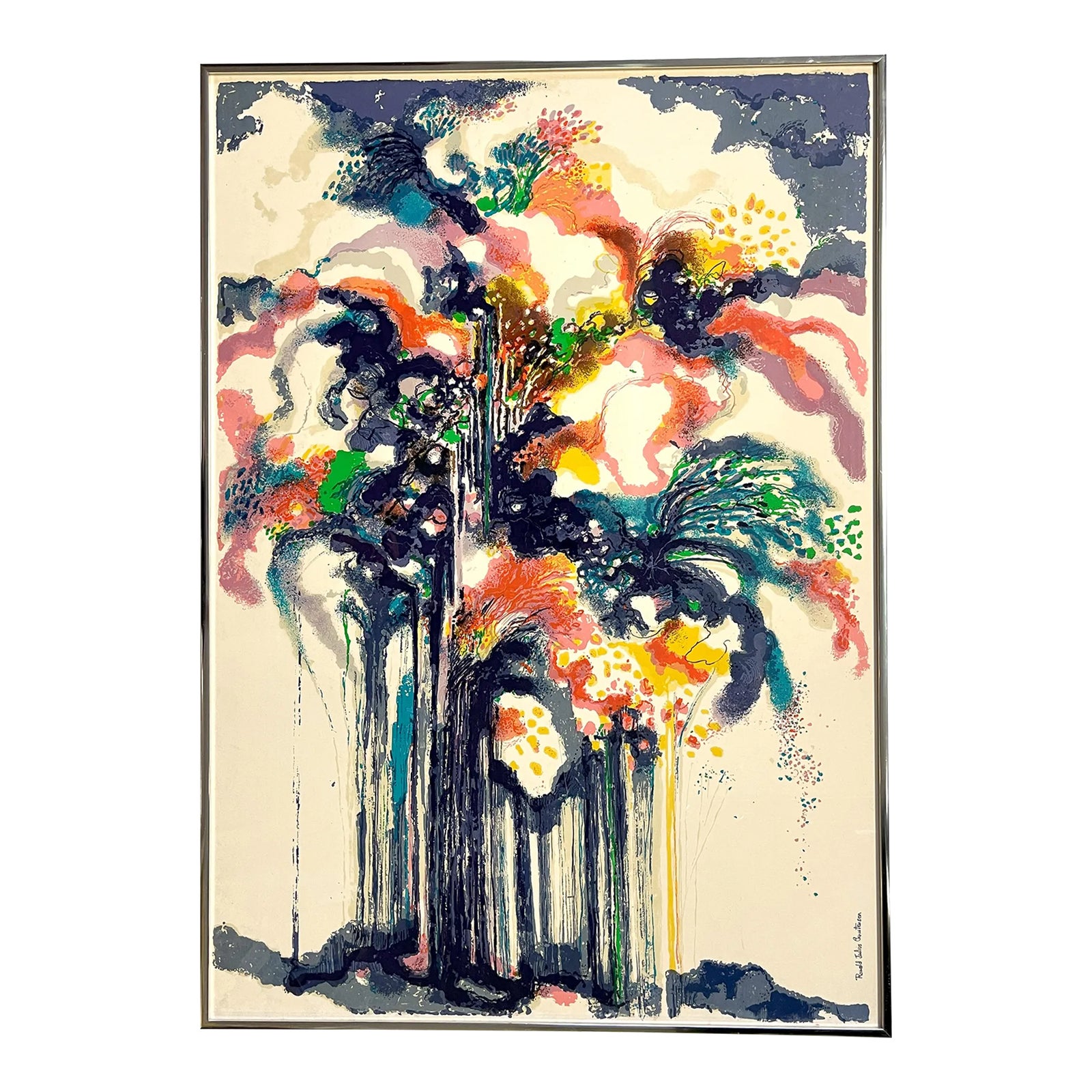 1980's Framed Ronald Julius Christensen Abstract Serigraph | Chairish