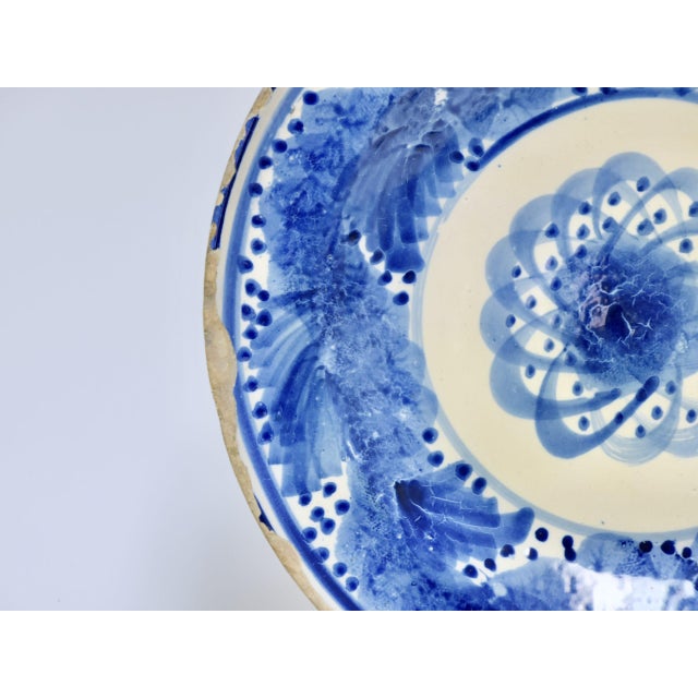 Antique Spanish Ceramic Plate Blue and White | Chairish