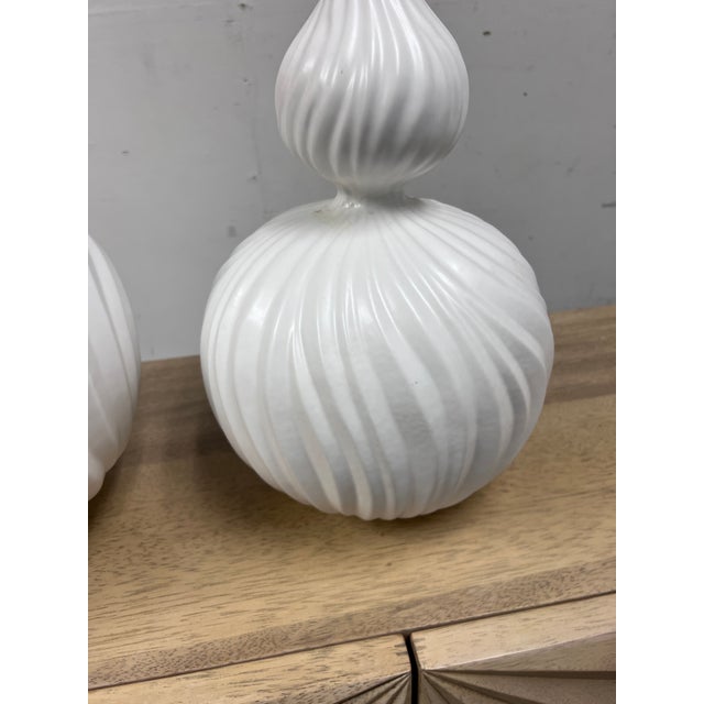 Global Views Magura Snow White Vases, a Pair | Chairish