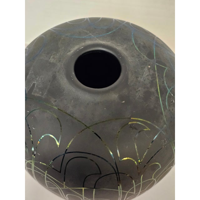 Mid Century Modern West Germany Matte Gray Art Pottery Vase With Silver ...