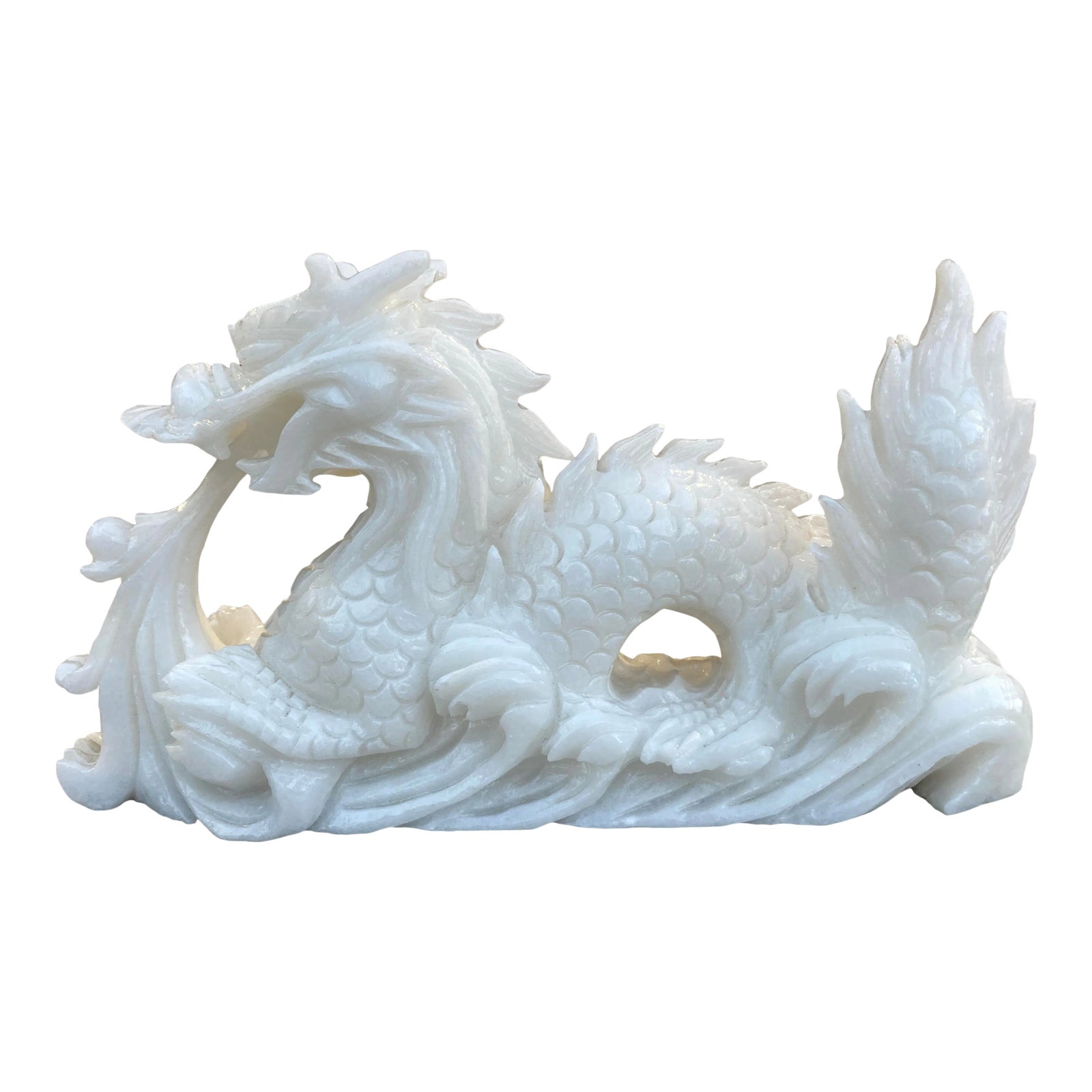 Vintage Hand Carved Soapstone Dragon Sculpture Vietnam | Chairish